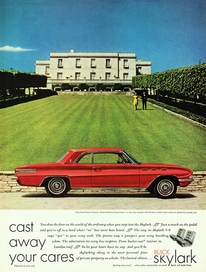 Buick Skylark 1961 Cast Away Your Cares | Mad Men Art | Vintage Ad Art ...