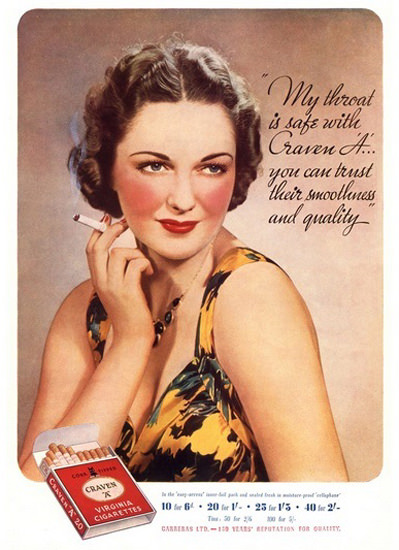 Craven A Virginia Cigarettes Pin Up Girl Mad Men Art Vintage Ad Art