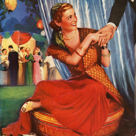 Detail Of Chesterfield Gypsy Queen Fortune Teller 1930s Mad Men Art