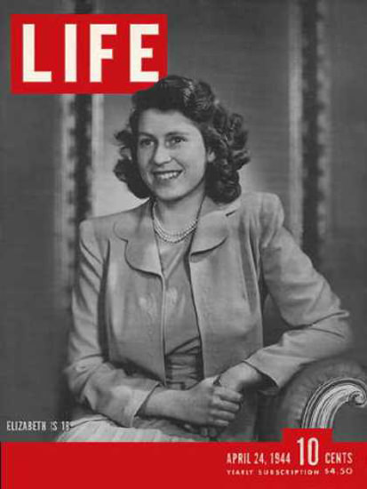 Life Magazine Copyright 1944 Princess Elizabeth Is 18 | Mad Men Art ...