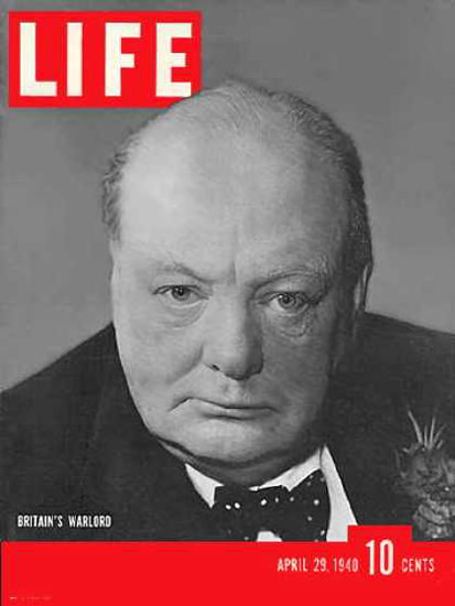 Life Magazine Cover Copyright 1940 Winston Churchill | Mad Men Art ...