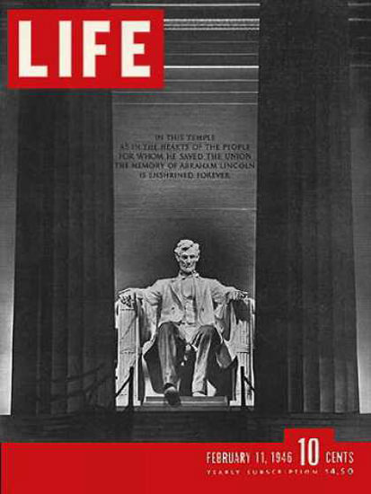 Life Magazine Cover Copyright 1946 Lincoln Memorial | Mad Men Art ...