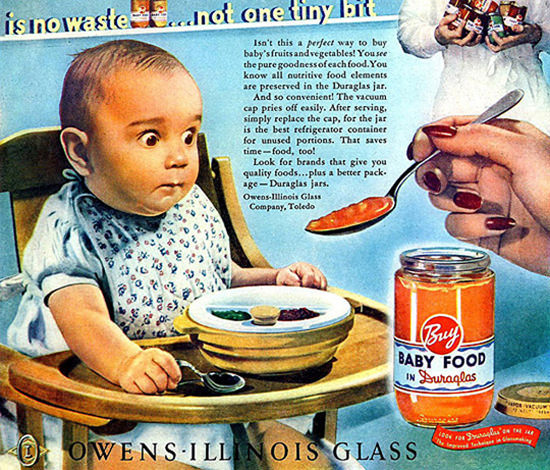 Owens Illinois Glass Baby Food In Dura Glass | Mad Men Art | Vintage Ad ...