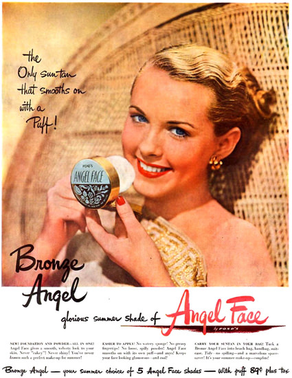 Ponds Angel Face Bronze Angel 1949 Mad Men Art Vintage Ad Art Collection