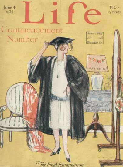 Roaring 1920s The Final Examination Life Magazine 1925-06-04 Copyright ...
